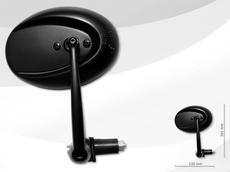 Handlebar end mirror 7484 Cafe Racer BE 1 black left or right E ...